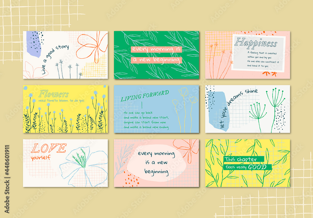 Aesthetic Floral Banner Layout Stock Template | Adobe Stock