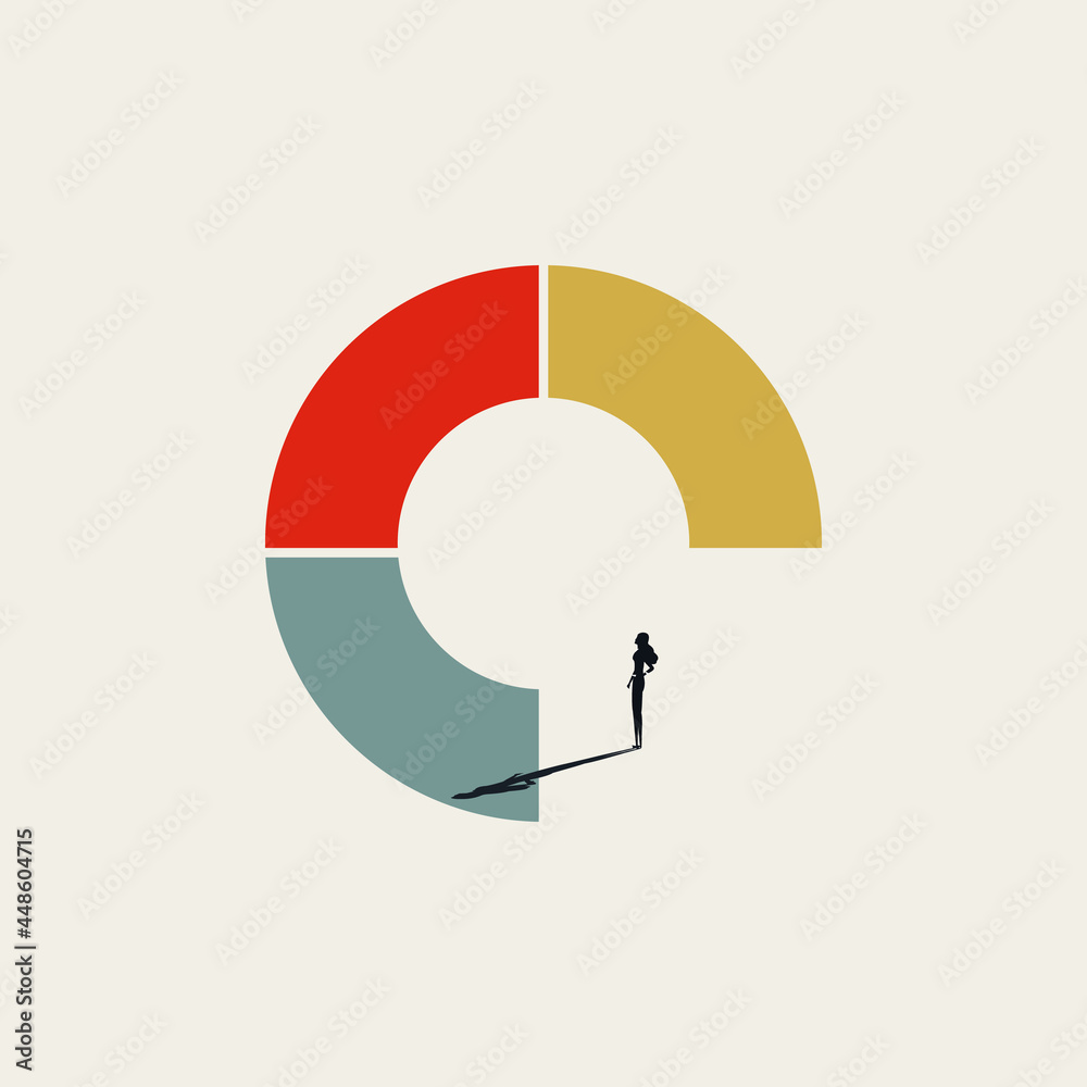 Business market share pie chart vector concept. Symbol of analysis ...
