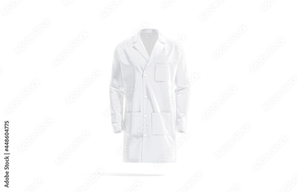Blank white medical lab coat mockup, front view ilustração do Stock ...