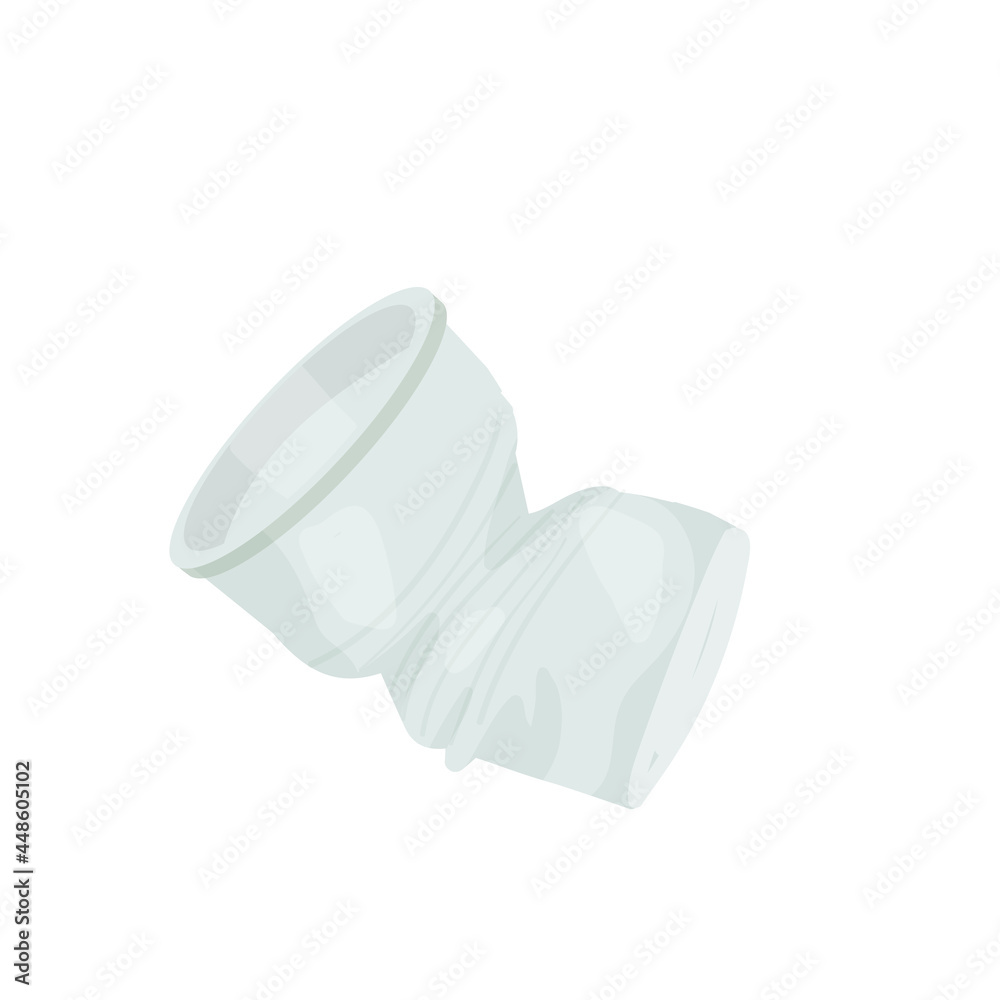 Crumpled plastic cup from dump landfill, ecology pollution ...