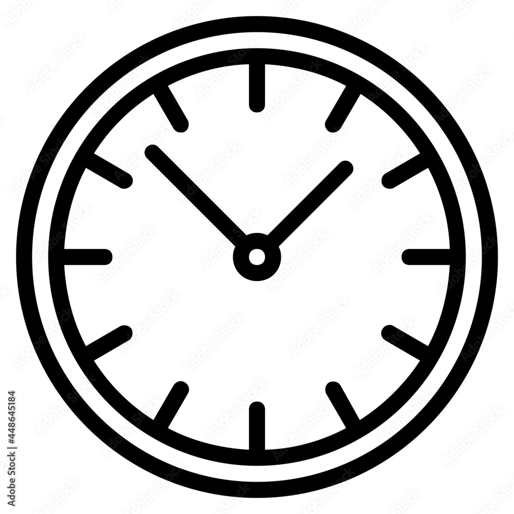 clock outline icon Stock Vector | Adobe Stock