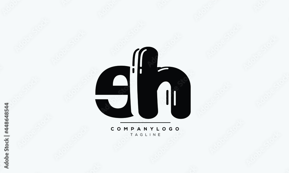 Alphabet EH , HE , E , H initial Letter Monogram Icon Logo vector ...