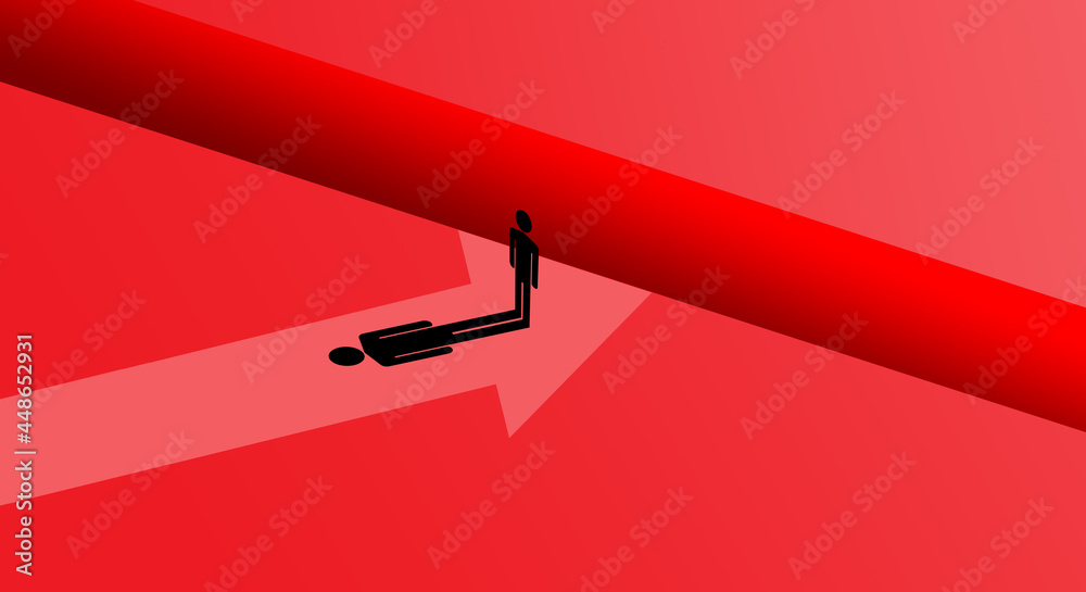 Obstacles on the way as a symbol of restricted movement. Concept ...