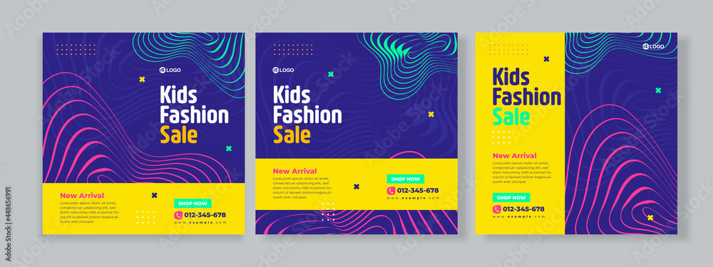 Kids fashion sale social media banner template premium vector Stock ...