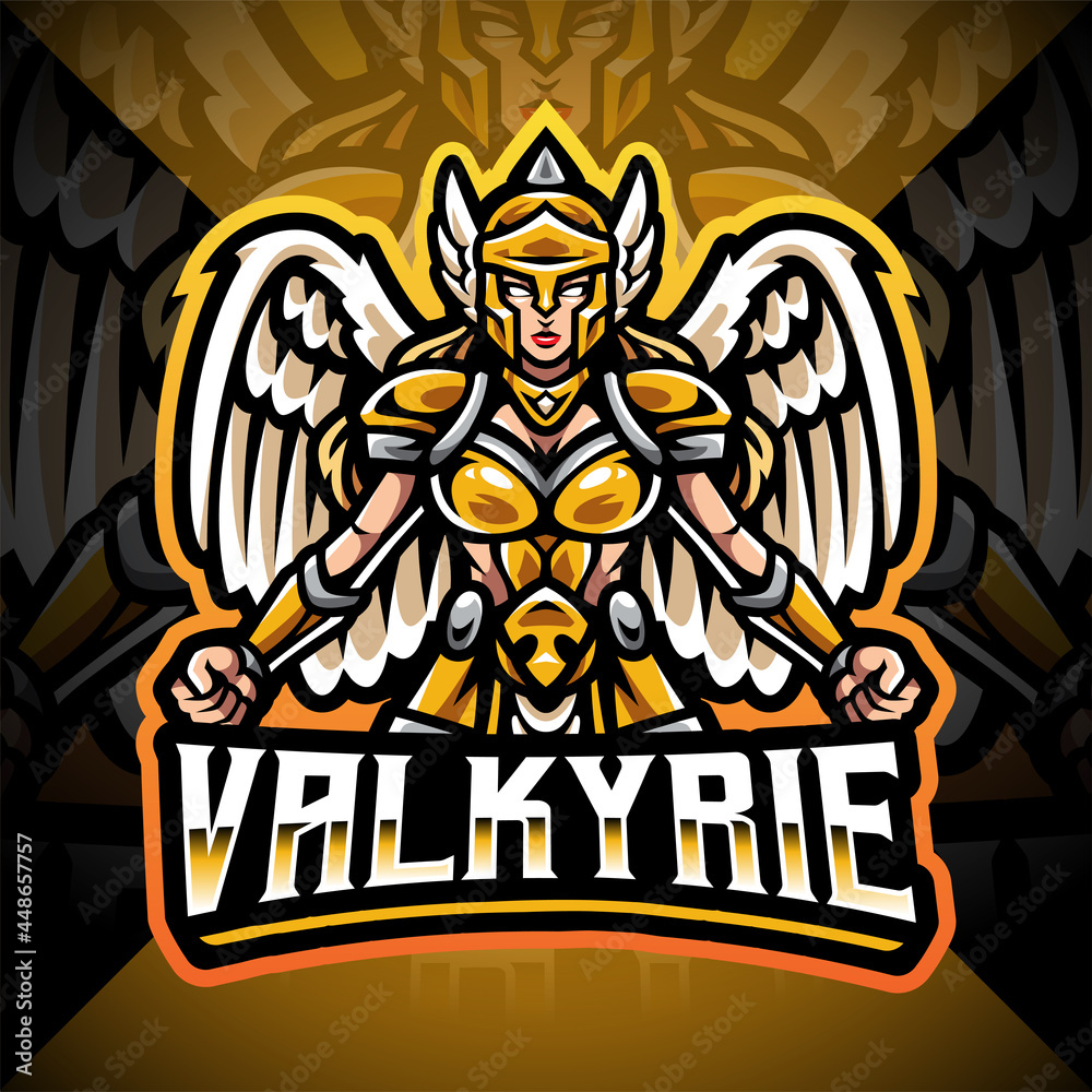 Valkyrie esport mascot logo design Stock Vector | Adobe Stock