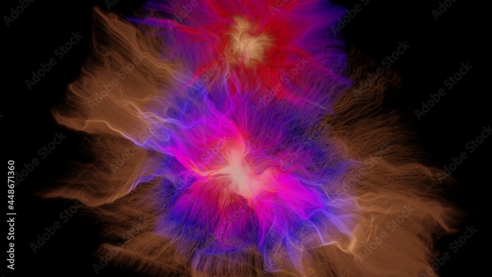 Colorful glowing lattice cosmic strings , stars, filaments and hair ...