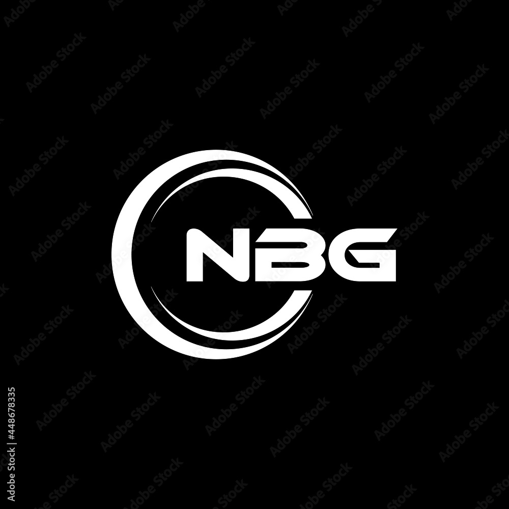 NBG letter logo design with black background in illustrator, vector ...