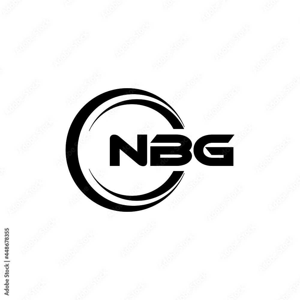NBG letter logo design with white background in illustrator, vector ...