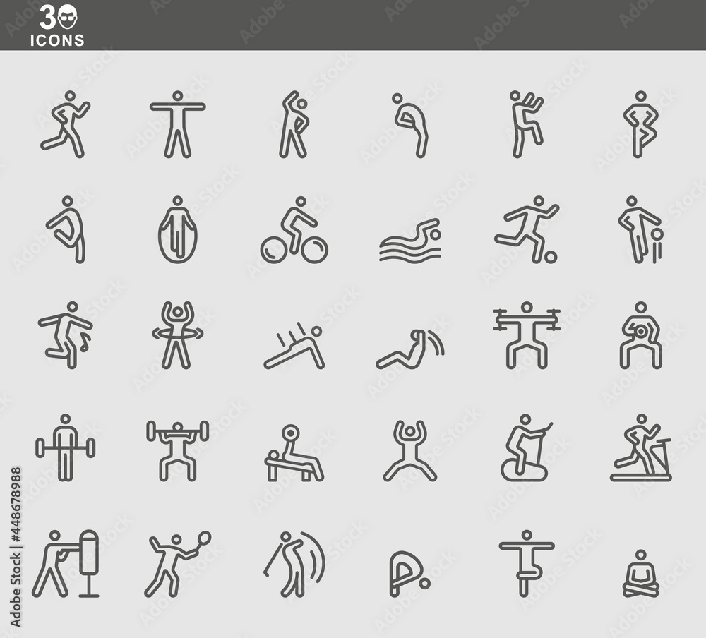 30 icon for exercise for health content vector design Stock Vector ...