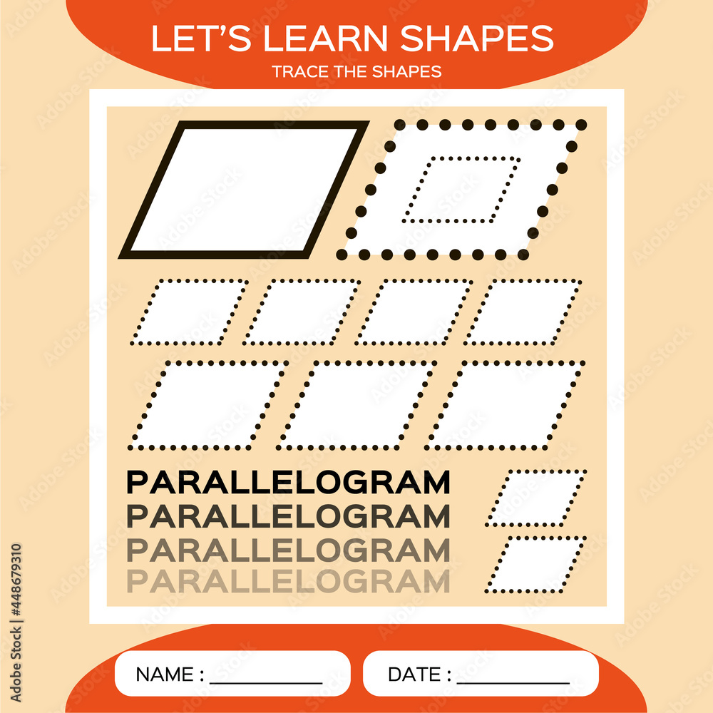 Parallelogram. Basic geometric shapes. Elements for children. Learn ...