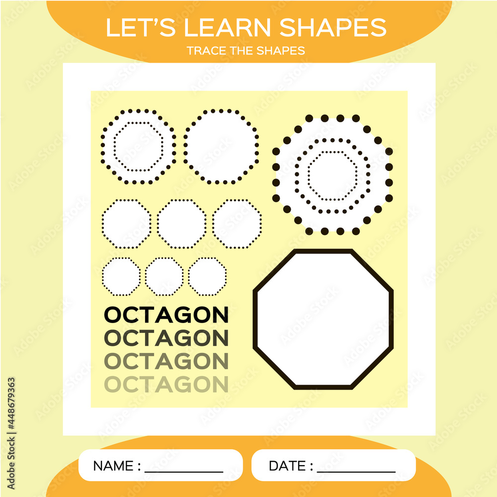 Octagon. Basic geometric shapes. Elements for children. Learn Shapes ...