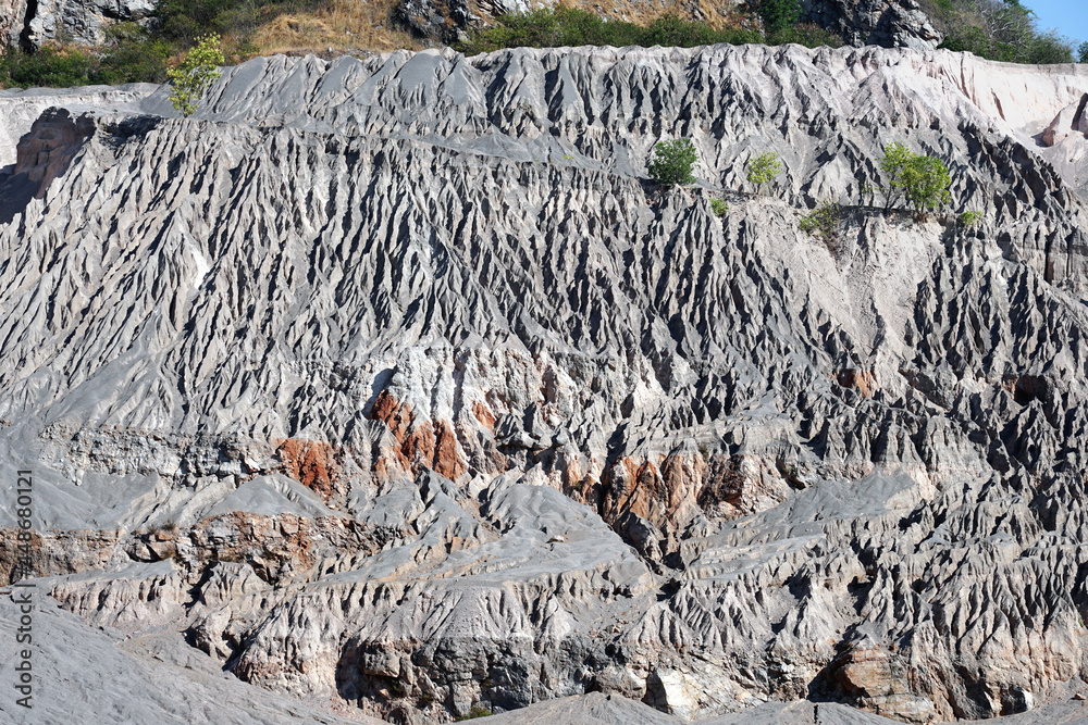 Soil erosion force of water or cliff caused by corrosion from water and ...