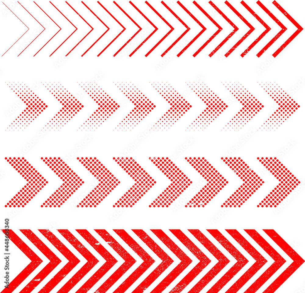 Grunge textured sideways Set . Linear signs collection. Arrow Design ...
