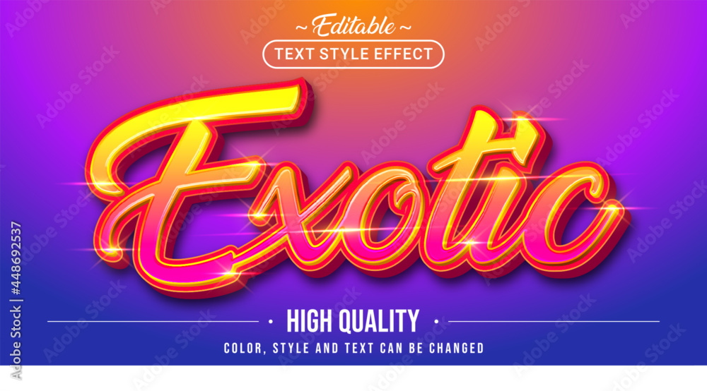 Editable text style effect - Exotic text style theme. Stock Vector ...