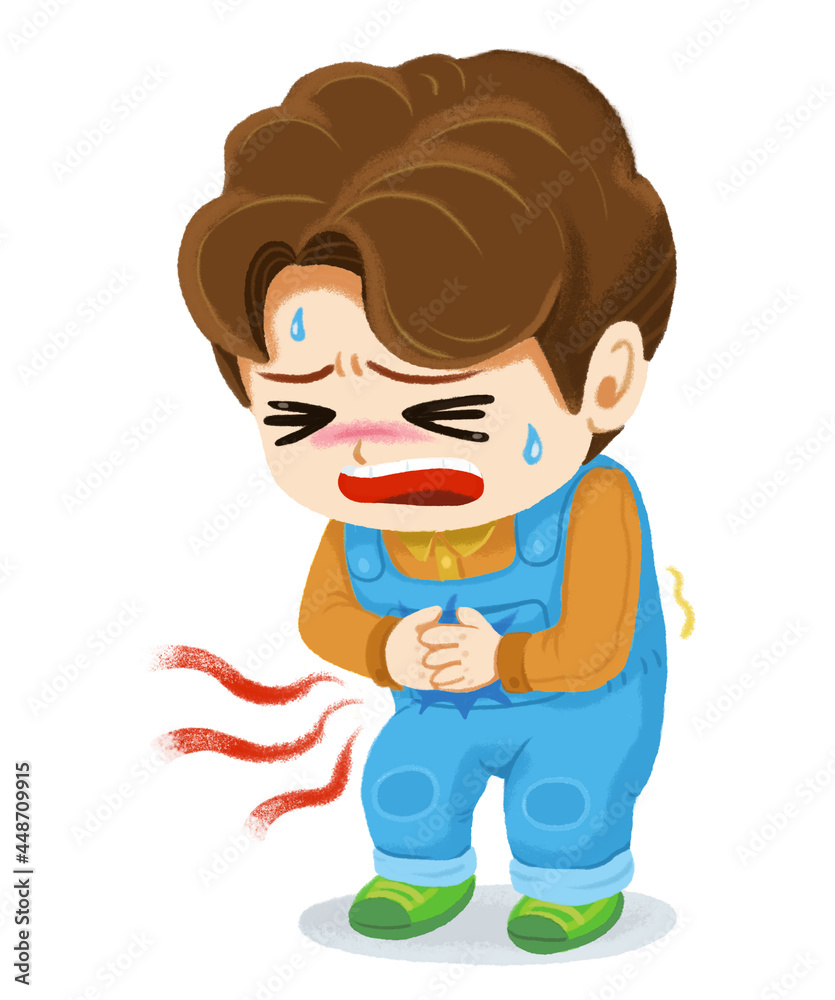 illustration, colic, food poisoning, enteritis, ache, Germ, virus, kid ...