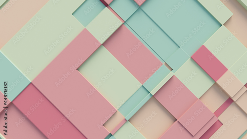Pastel Colored Tech Background with a Geometric 3D Structure. Clean ...