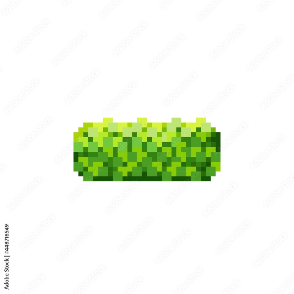 Green bush pixel art. Decorative bush pixel art. Vector illustration ...