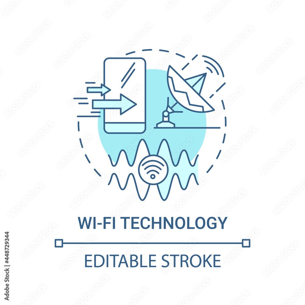 Wi-fi technology blue concept icon. Local area network abstract idea ...
