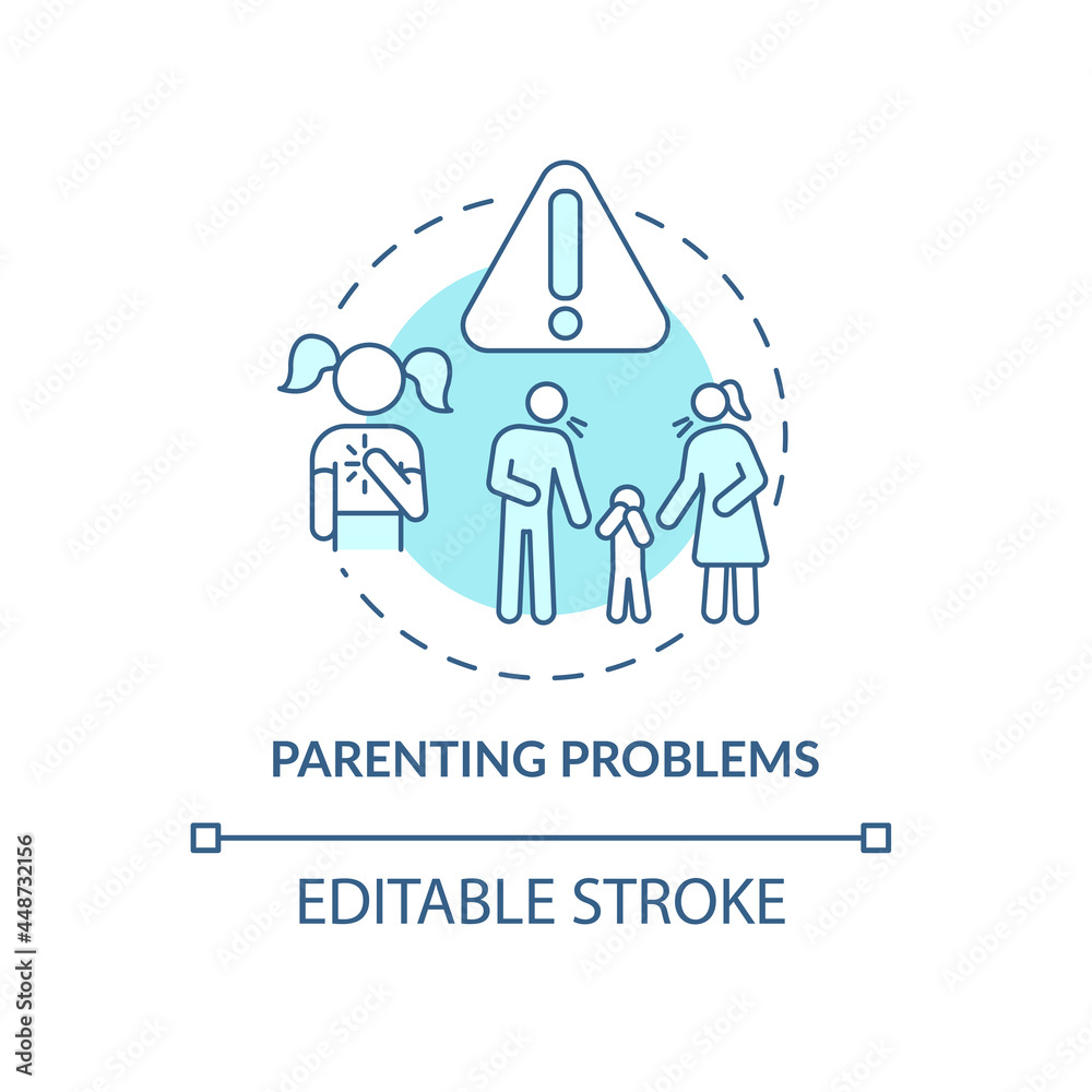 Parents quarreling concept icon. Emotional distruction. Family conflict ...
