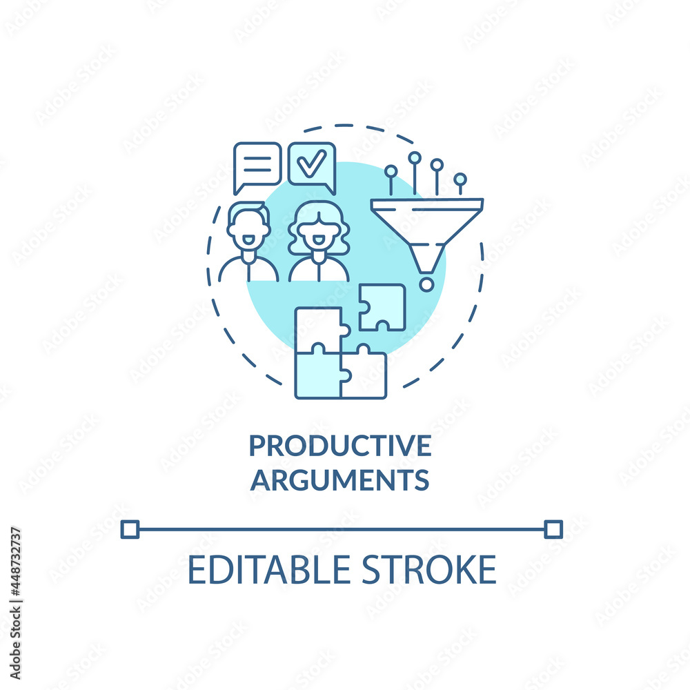 Productive arguments in mature couple communication concept icon ...