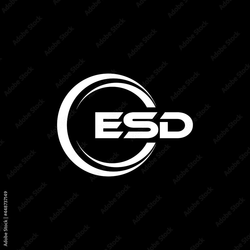 ESD letter logo design with black background in illustrator, vector ...