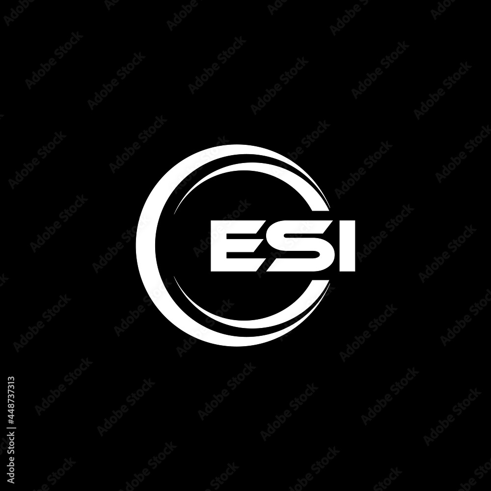 Vettoriale Stock ESI letter logo design with black background in ...