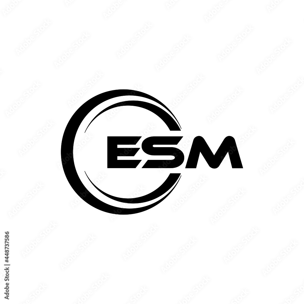 ESM letter logo design with white background in illustrator, vector ...
