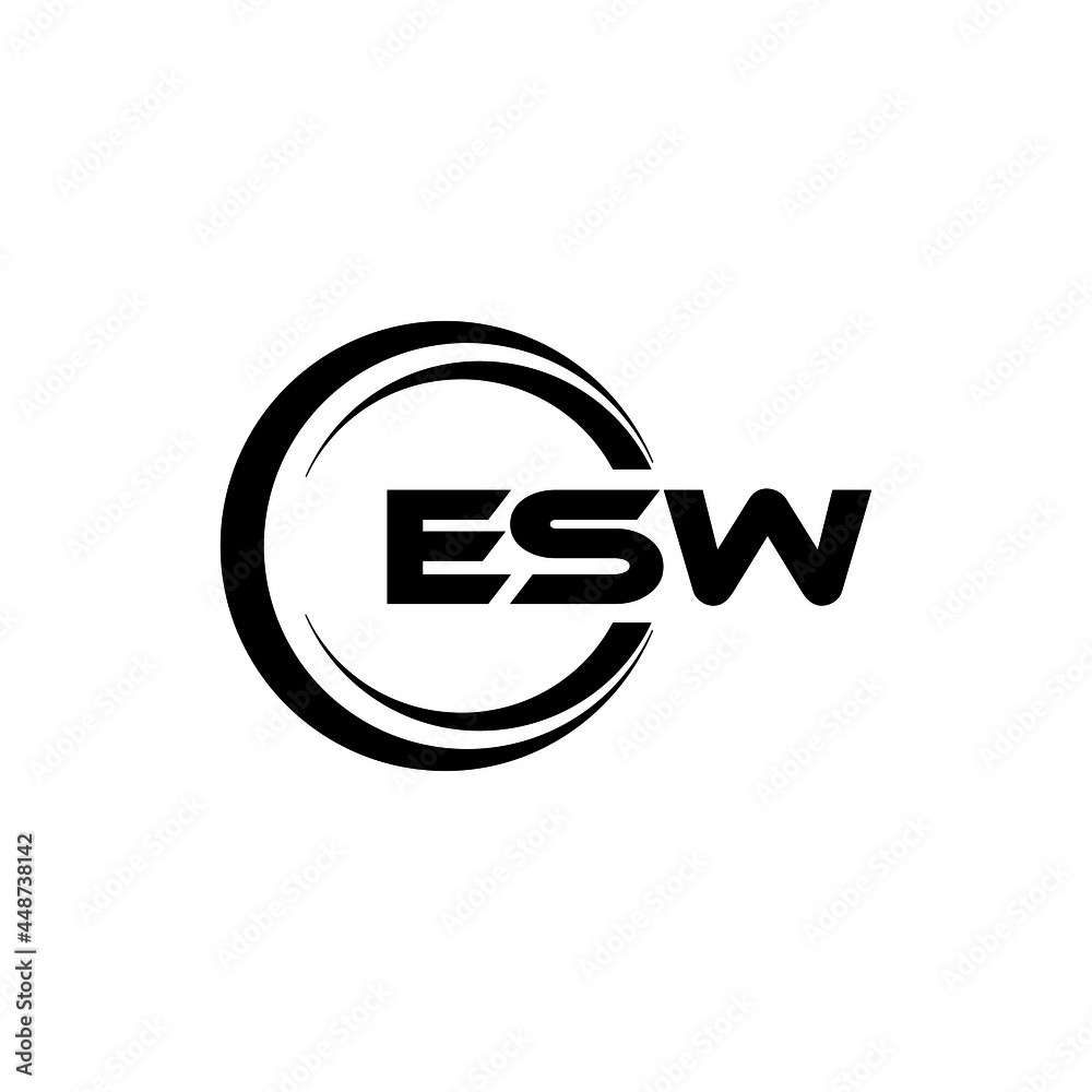 ESW letter logo design with white background in illustrator, vector ...