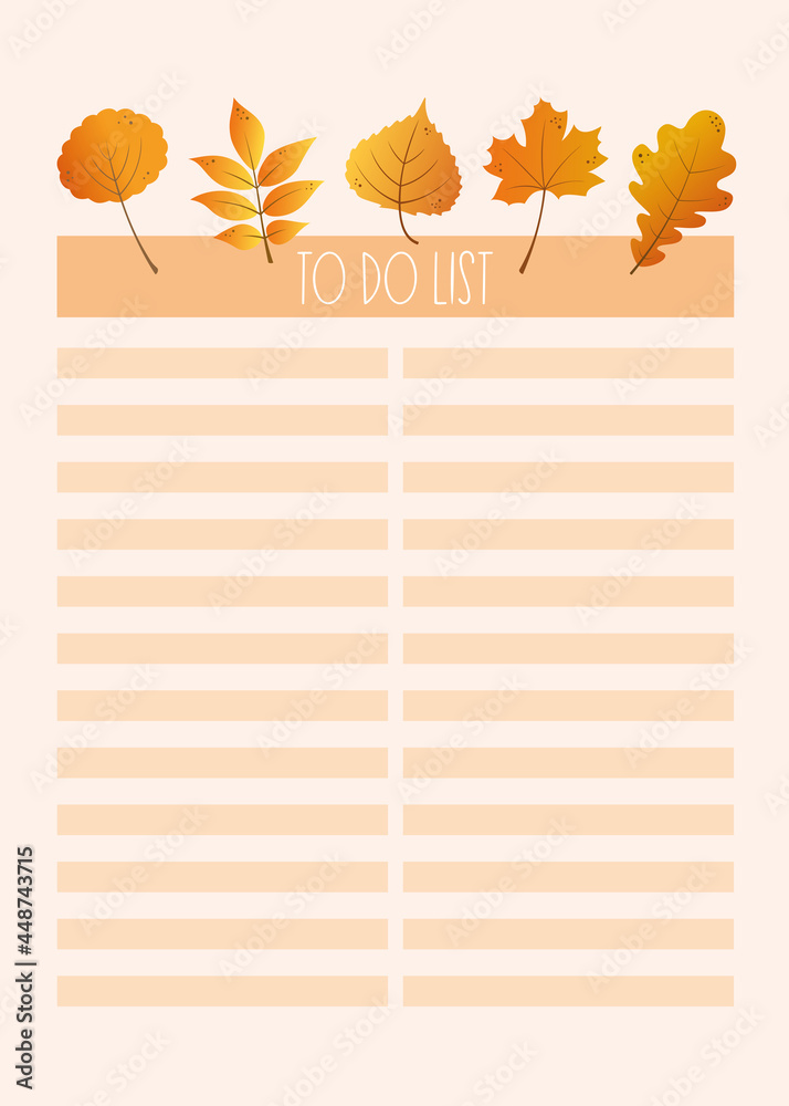 Autumn planner sheet. Fall to-do list. Planner insert or note page ...