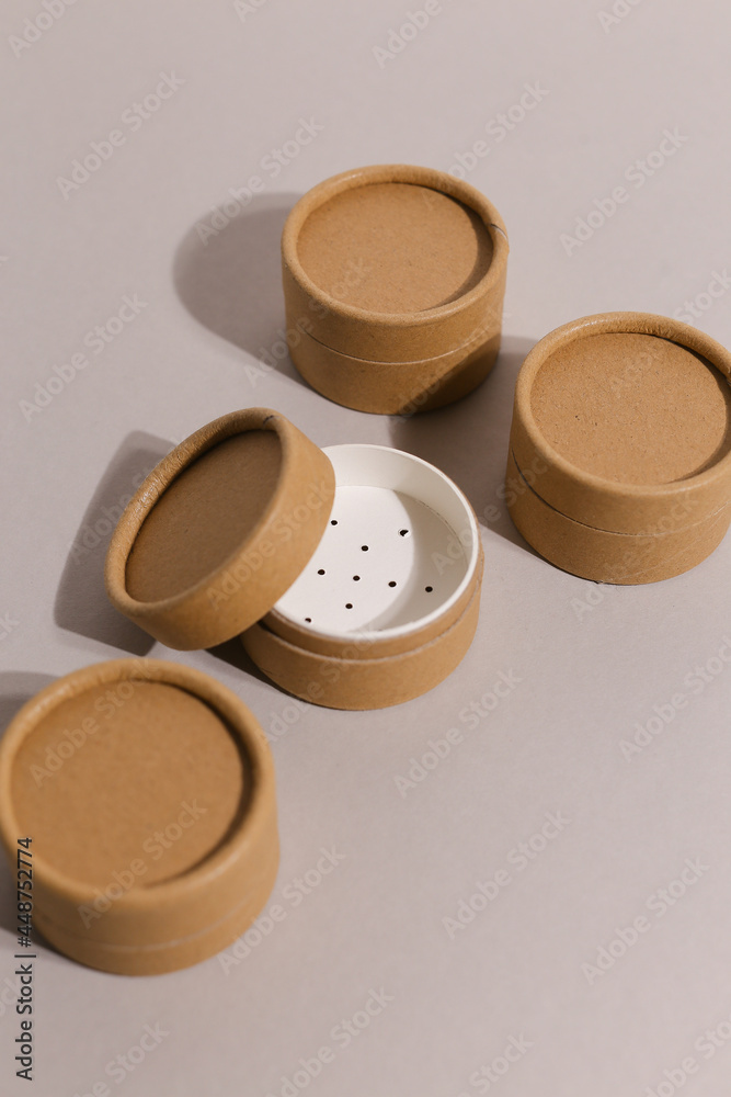 Recyclable paper tube with paper cap, cardboard container for packaging ...