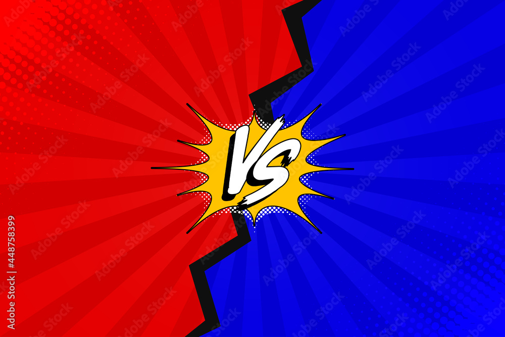 Comic book versus template background in classic pop-art style with ...