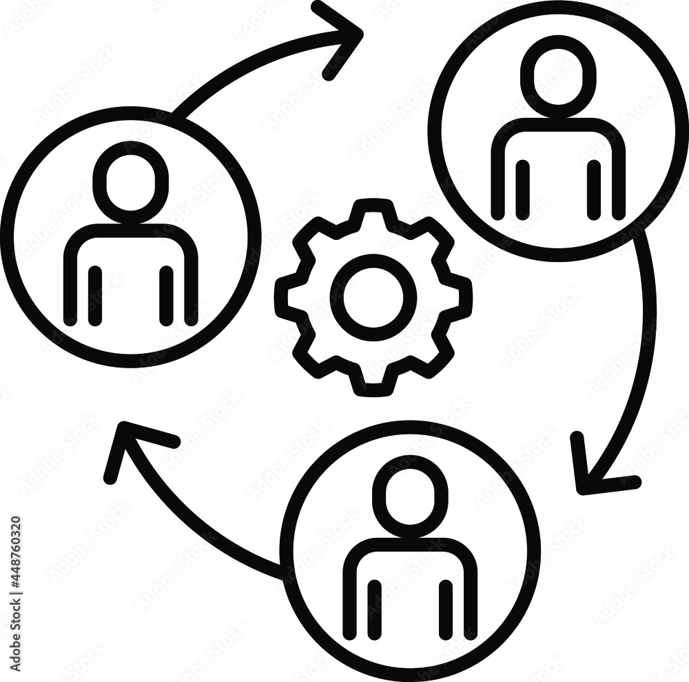 Person with cog icon, facilitation icon vector de Stock | Adobe Stock