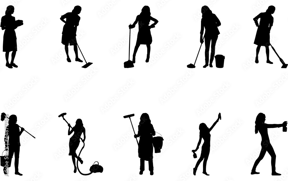 Cleaning Lady Silhouette