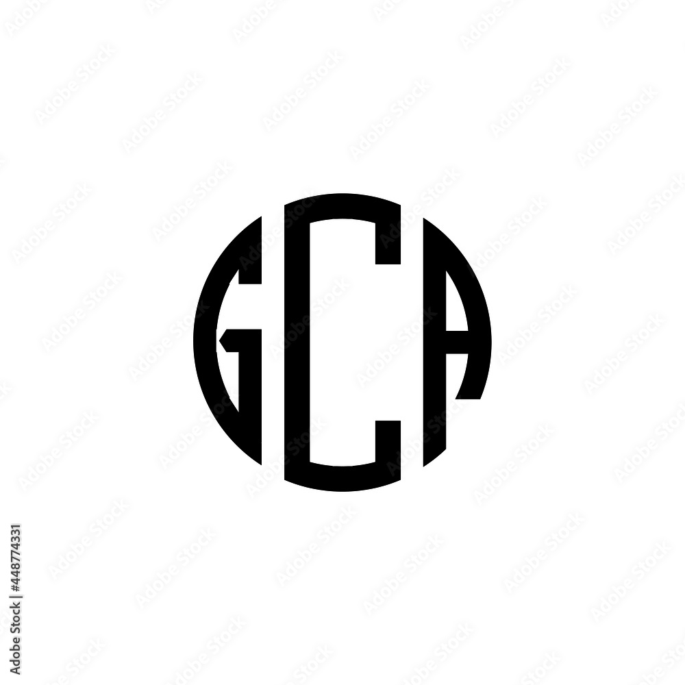 GCA letter logo design. GCA letter in circle shape. GCA Creative three ...