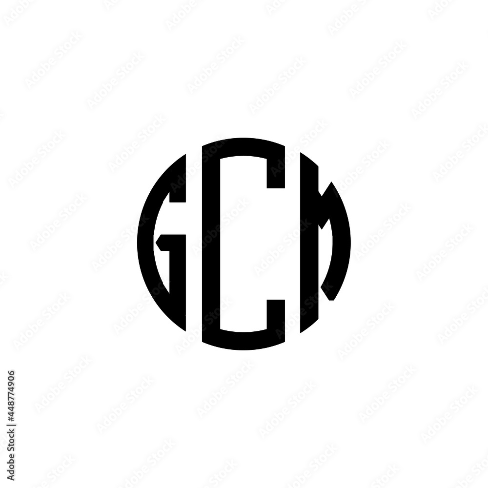 GCM letter logo design. GCM letter in circle shape. GCM Creative three ...