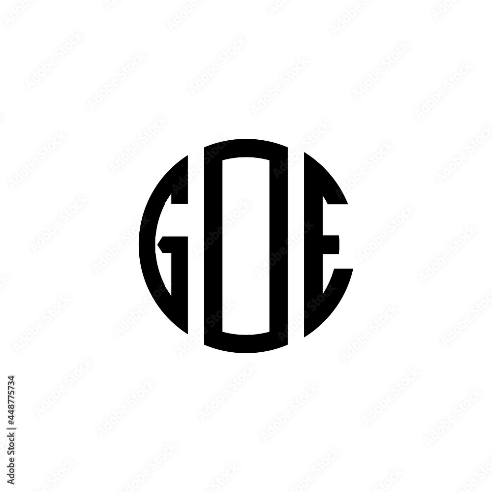 GDE letter logo design. GDE letter in circle shape. GDE Creative three ...