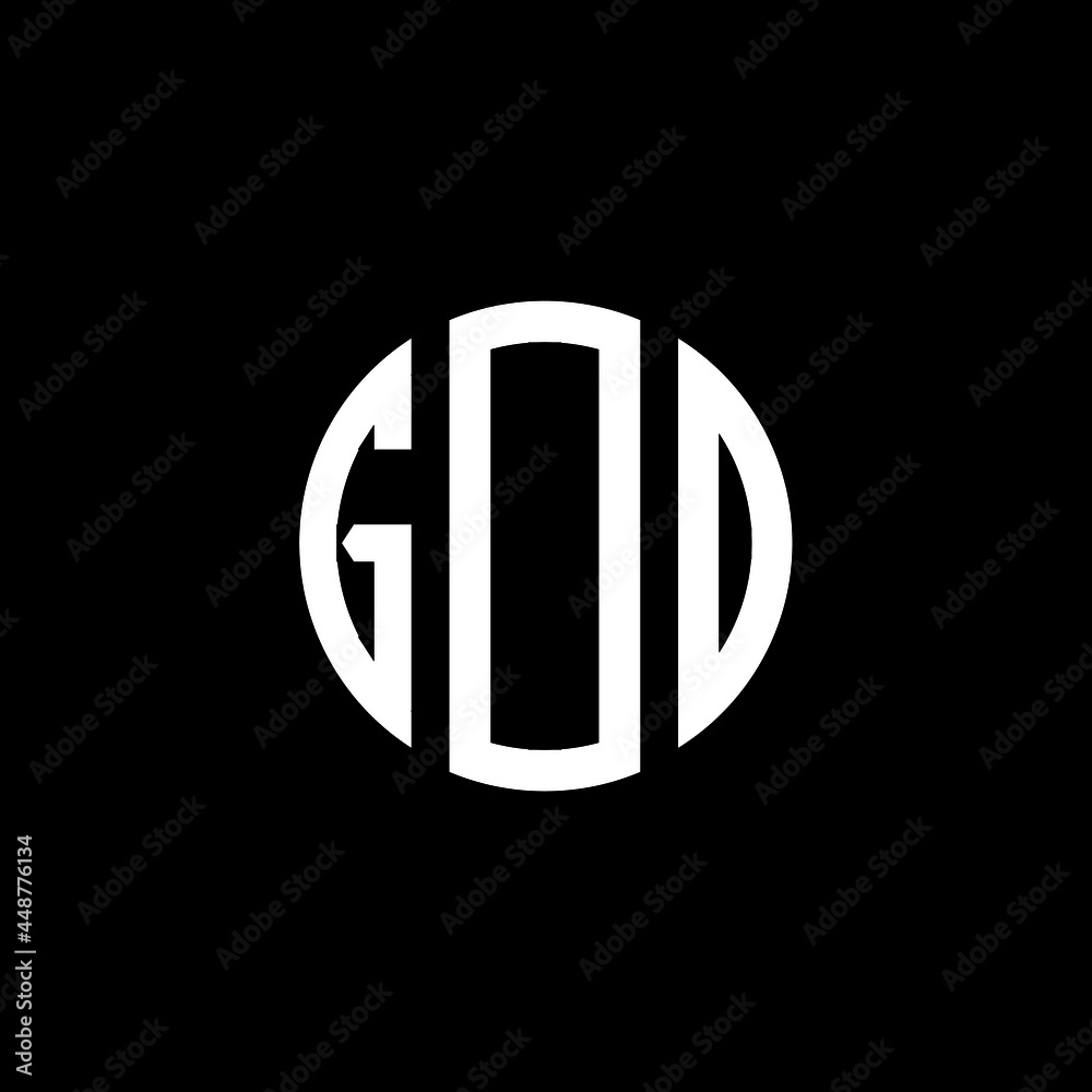 GDO letter logo design. GDO letter in circle shape. GDO Creative three ...
