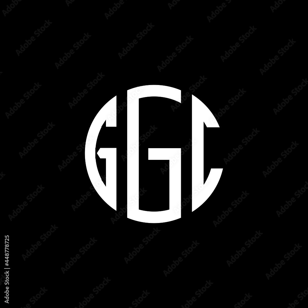 GGC letter logo design. GGC letter in circle shape. GGC Creative three ...