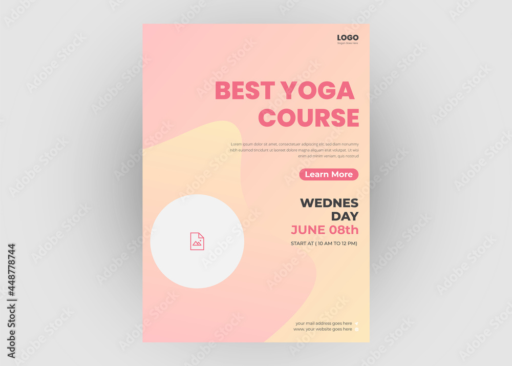 Yoga meditation flyer template. Yoga class promotional poster leaflet ...
