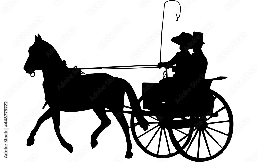 Carriage Driving Silhouette Vector Stock Vector | Adobe Stock