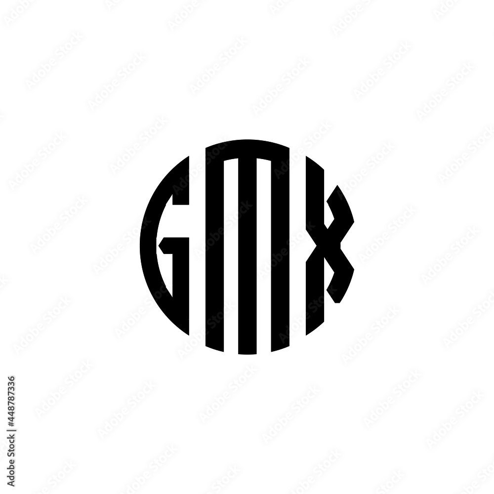 GMX letter logo design. GMX letter in circle shape. GMX Creative three ...