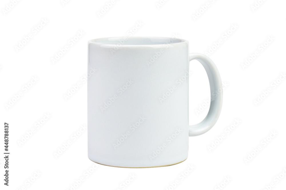 Clipping path. Close up of white mug mockup isolated on white ...