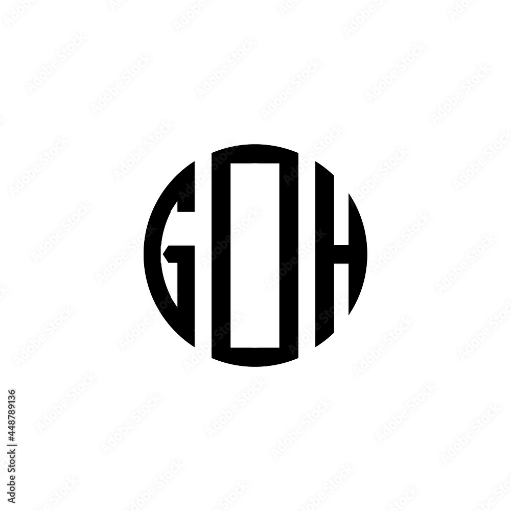 GOH letter logo design. GOH letter in circle shape. GOH Creative three ...