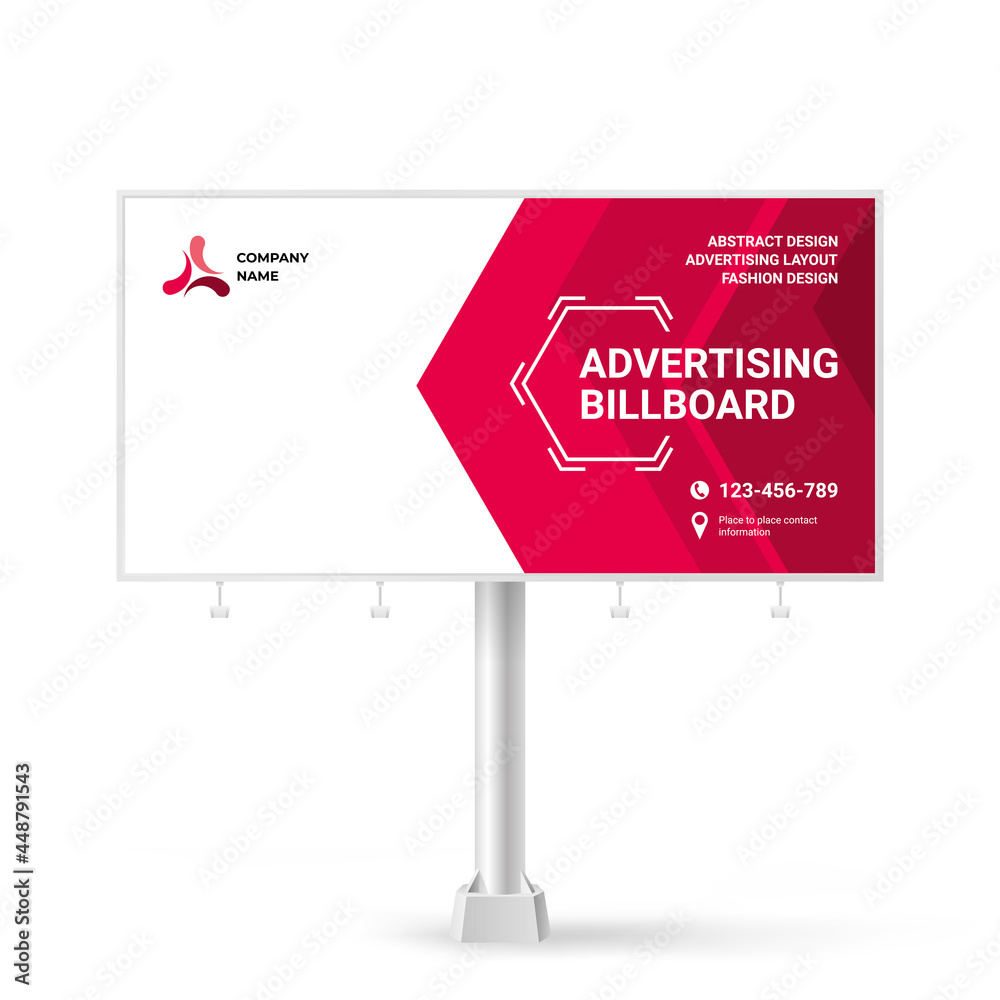 Billboard design, creative red background for outdoor advertising ...