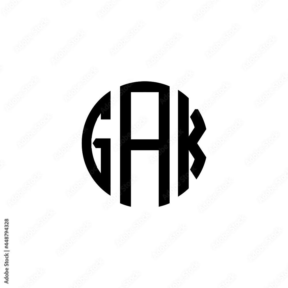 GRK letter logo design. GRK letter in circle shape. GRK Creative three ...