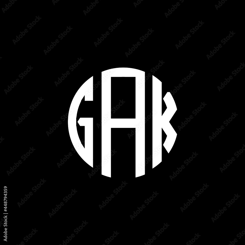 GRK letter logo design. GRK letter in circle shape. GRK Creative three ...
