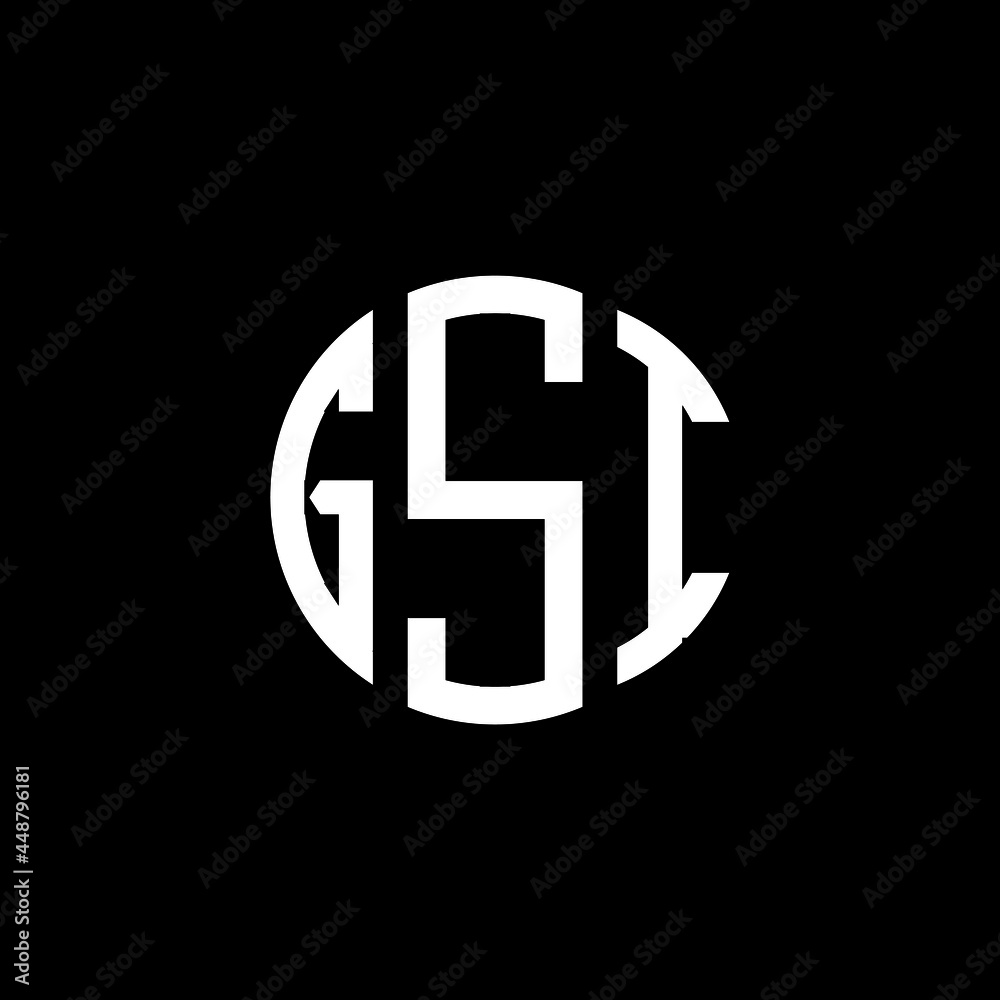 GSI letter logo design. GSI letter in circle shape. GSI Creative three ...