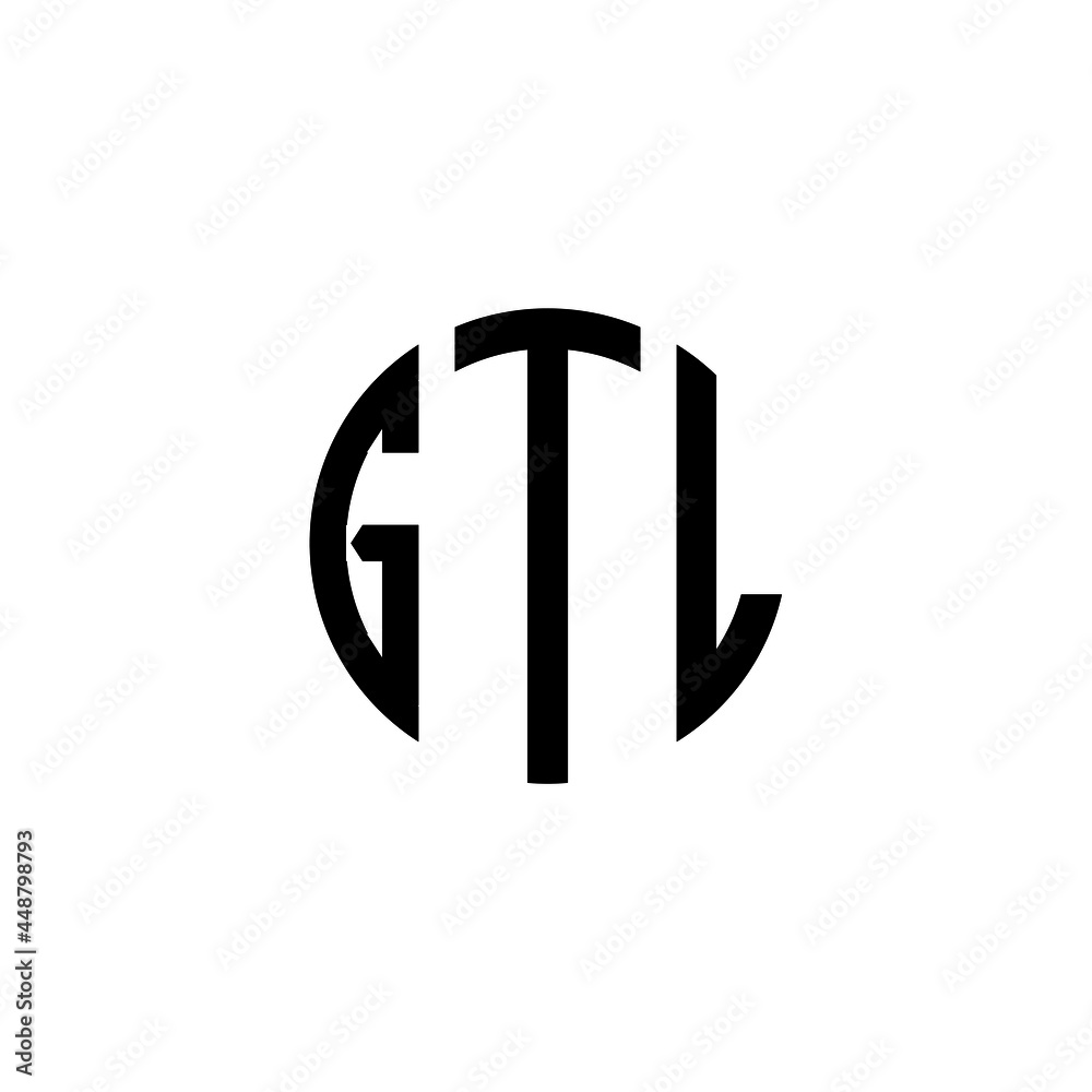 GTL letter logo design. GTL letter in circle shape. GTL Creative three ...