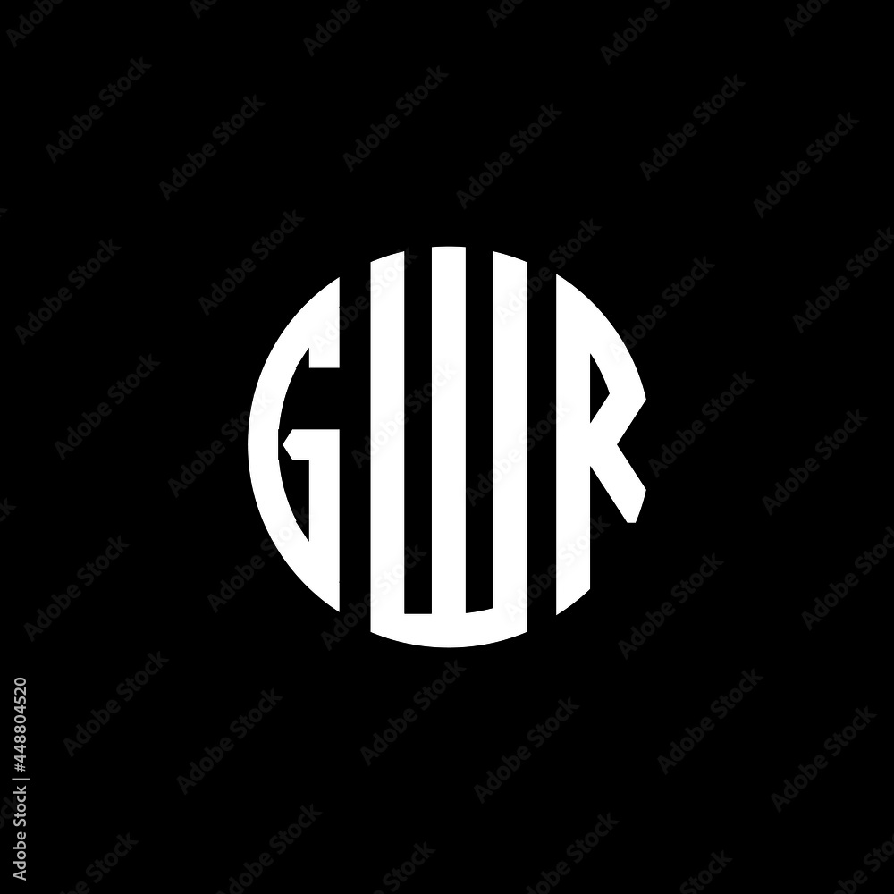 GWR letter logo design. GWR letter in circle shape. GWR Creative three ...