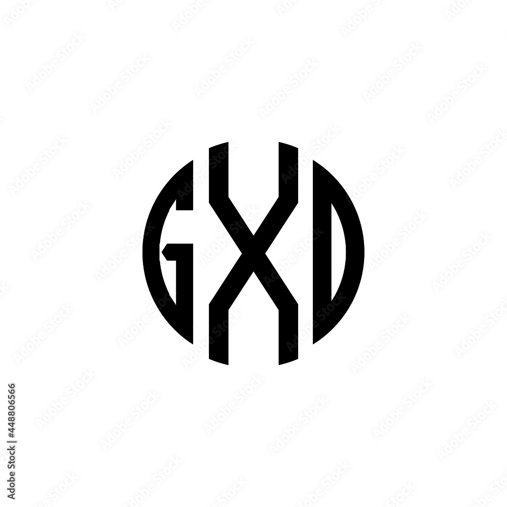 GXO letter logo design. GXO letter in circle shape. GXO Creative three ...